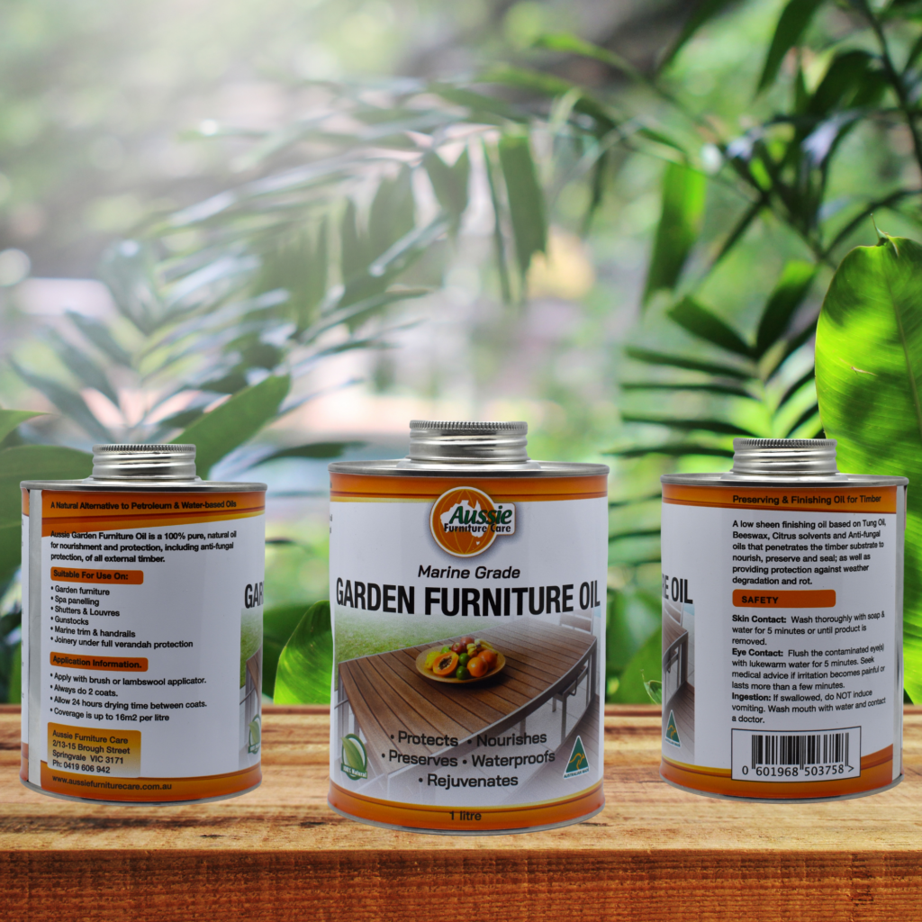 Outdoor Furniture Oil 1 Litre For Teak Kwila Merbau Eucalyptus.