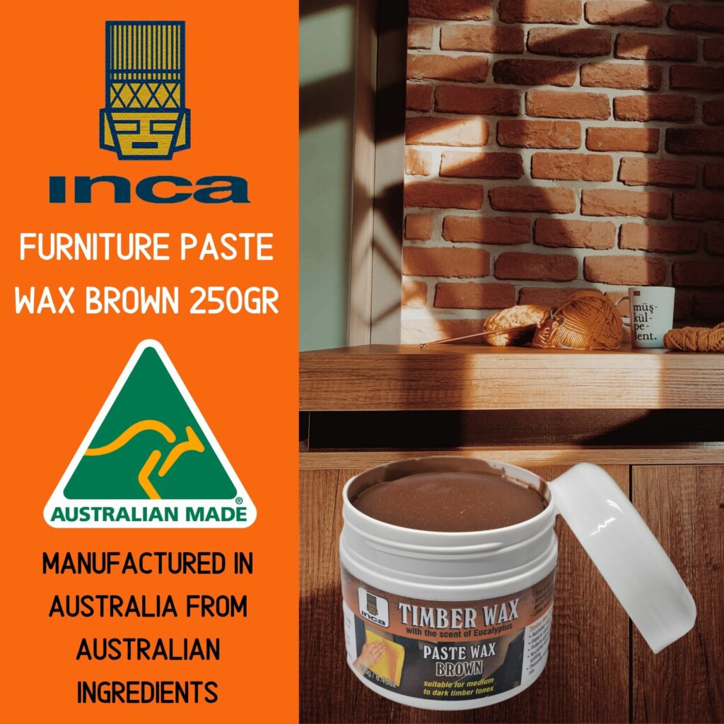 Inca Timberwax Paste Beeswax Furniture Wax Polish Brown 250gr