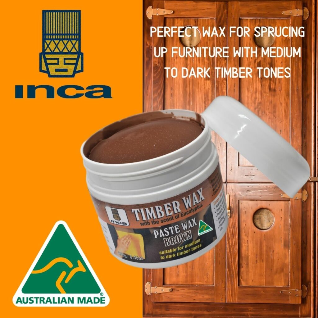Inca Timberwax Paste Beeswax Furniture Wax Polish Brown 250gr