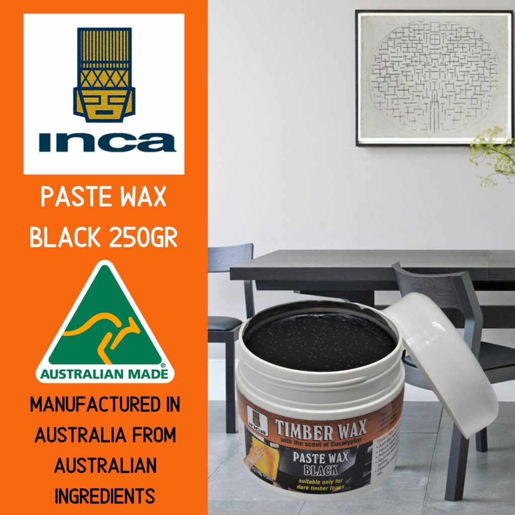 Inca Timberwax Paste Beeswax Furniture Wax Polish Black 250gr