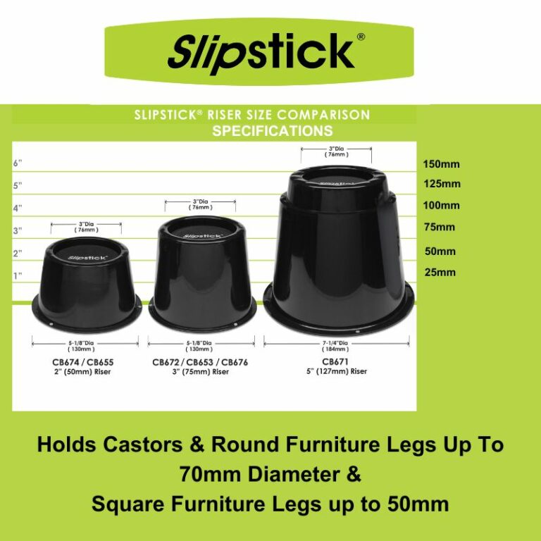 CB671 Bed Risers 125mm / 5 inch 4 Pack by Slipstick